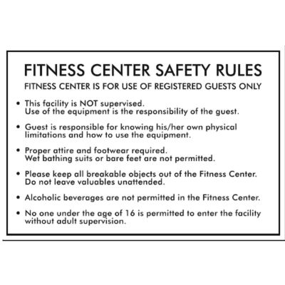 Fitness Center Rules Sign - ProFillment
