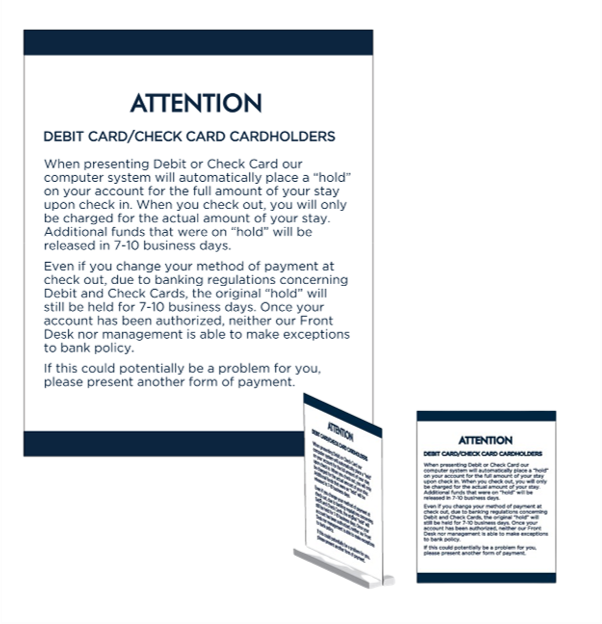 Choice Debit Card Sign (2 signs) - ProFillment